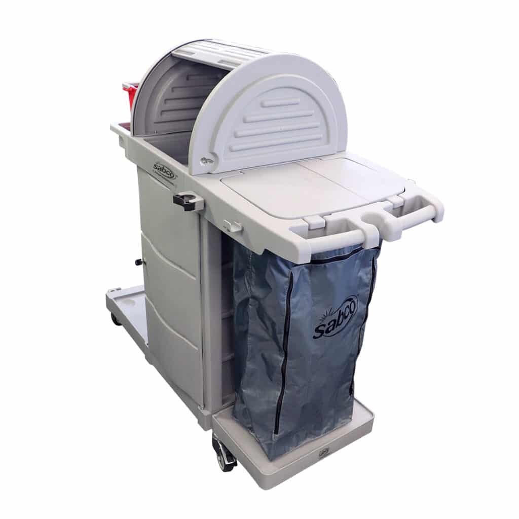 Lockable Janitor Cart with Hood - Asset Cleaning Supplies