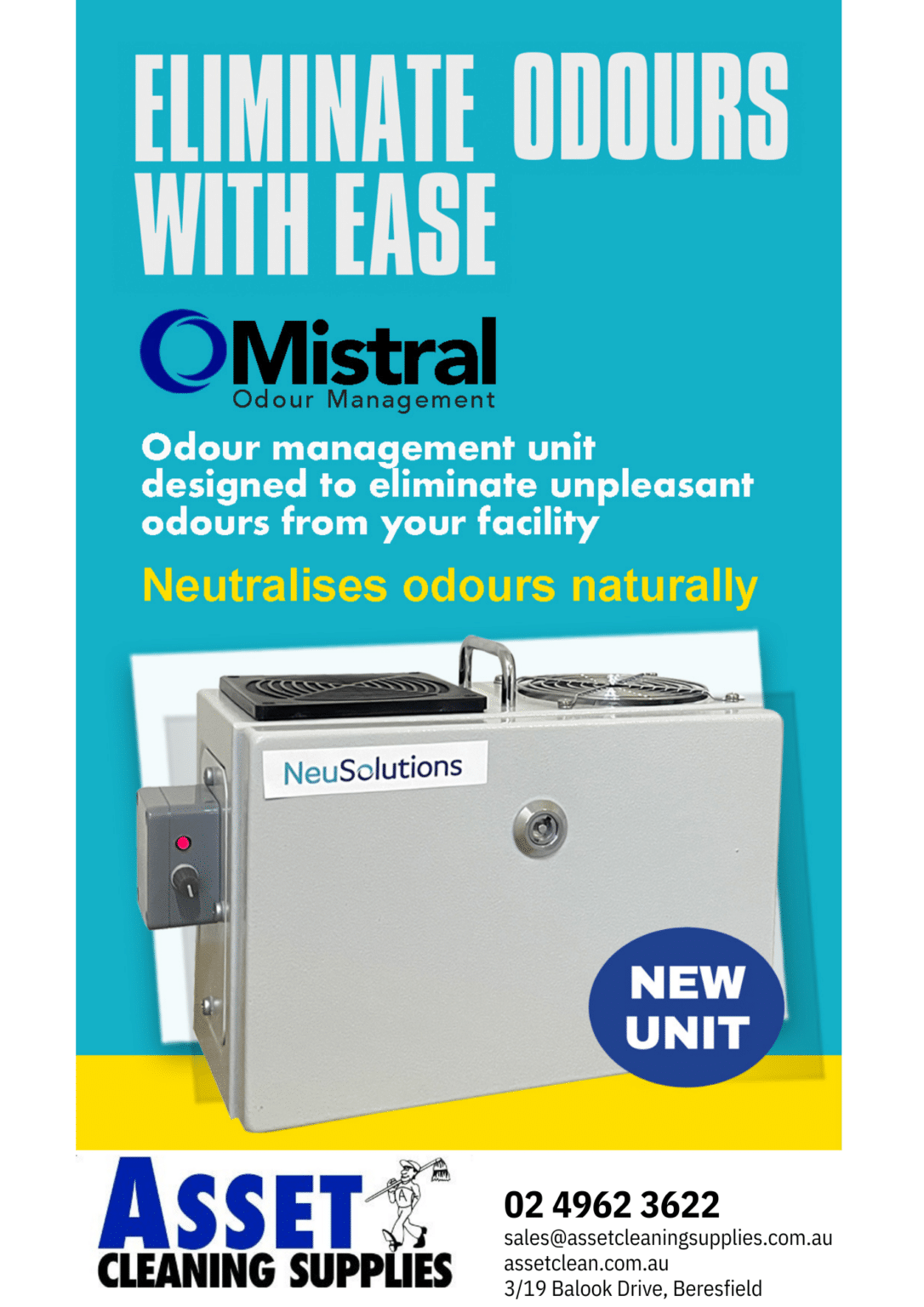 Mistral Odour Control Unit - Asset Cleaning Supplies