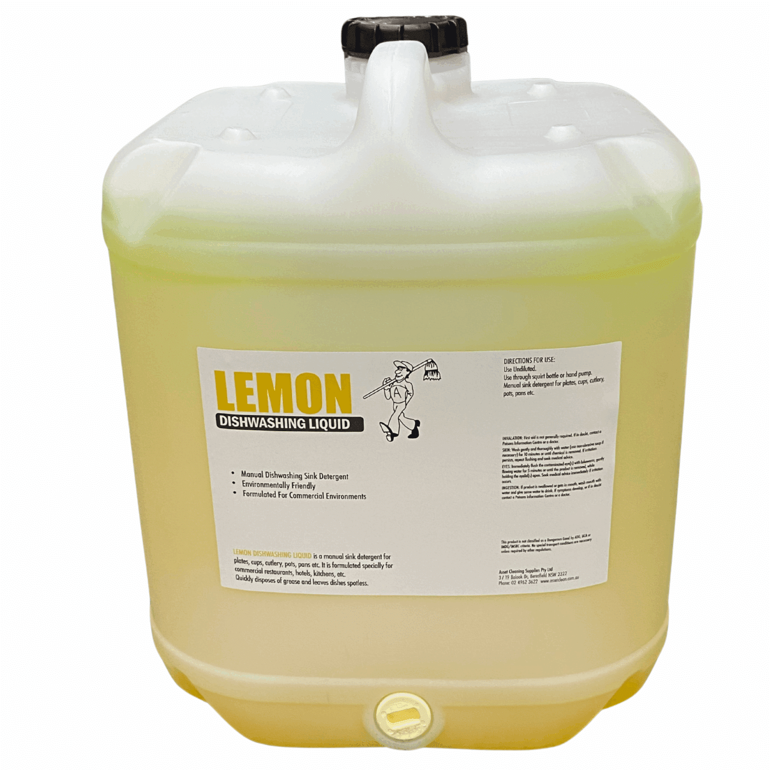 Lemon Dishwashing Liquid - 20L - Asset Cleaning Supplies